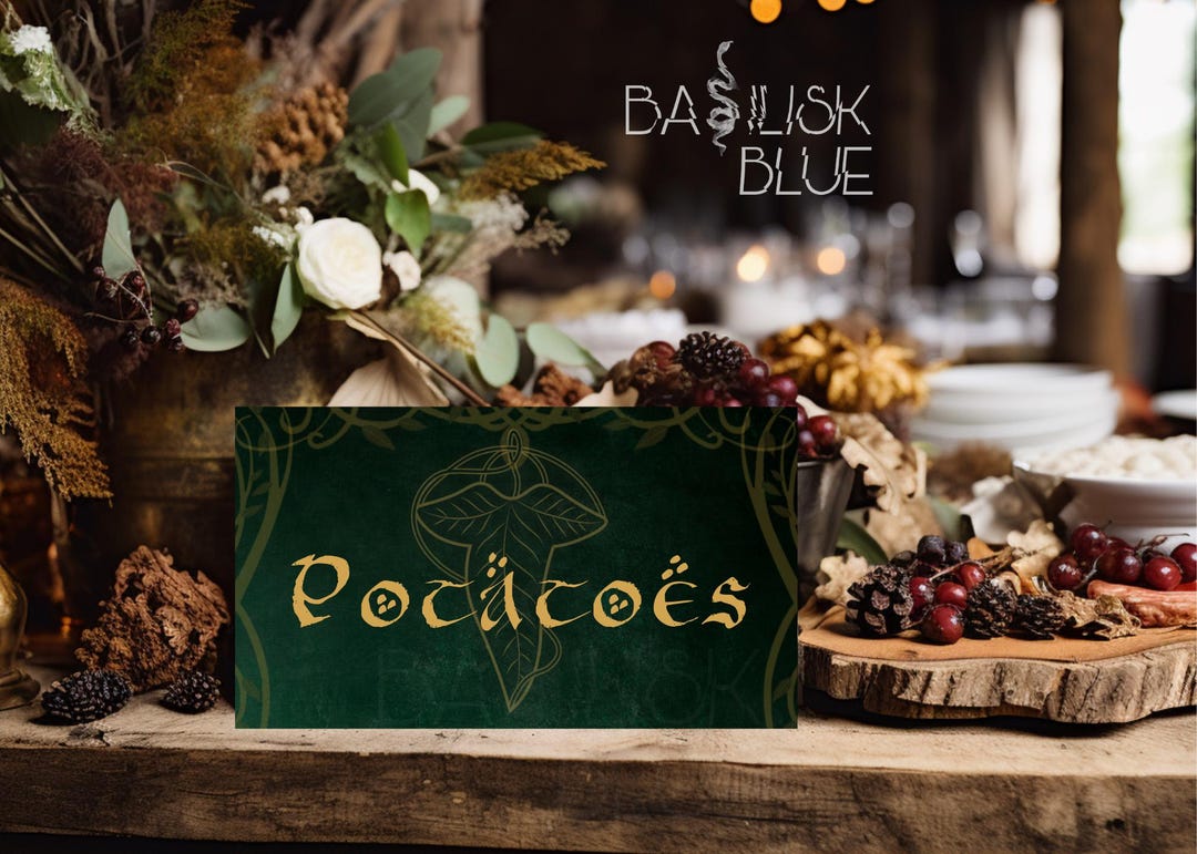 Lotr Food Tent Place Card Hobbit Food Label Lord of the Rings Party ...