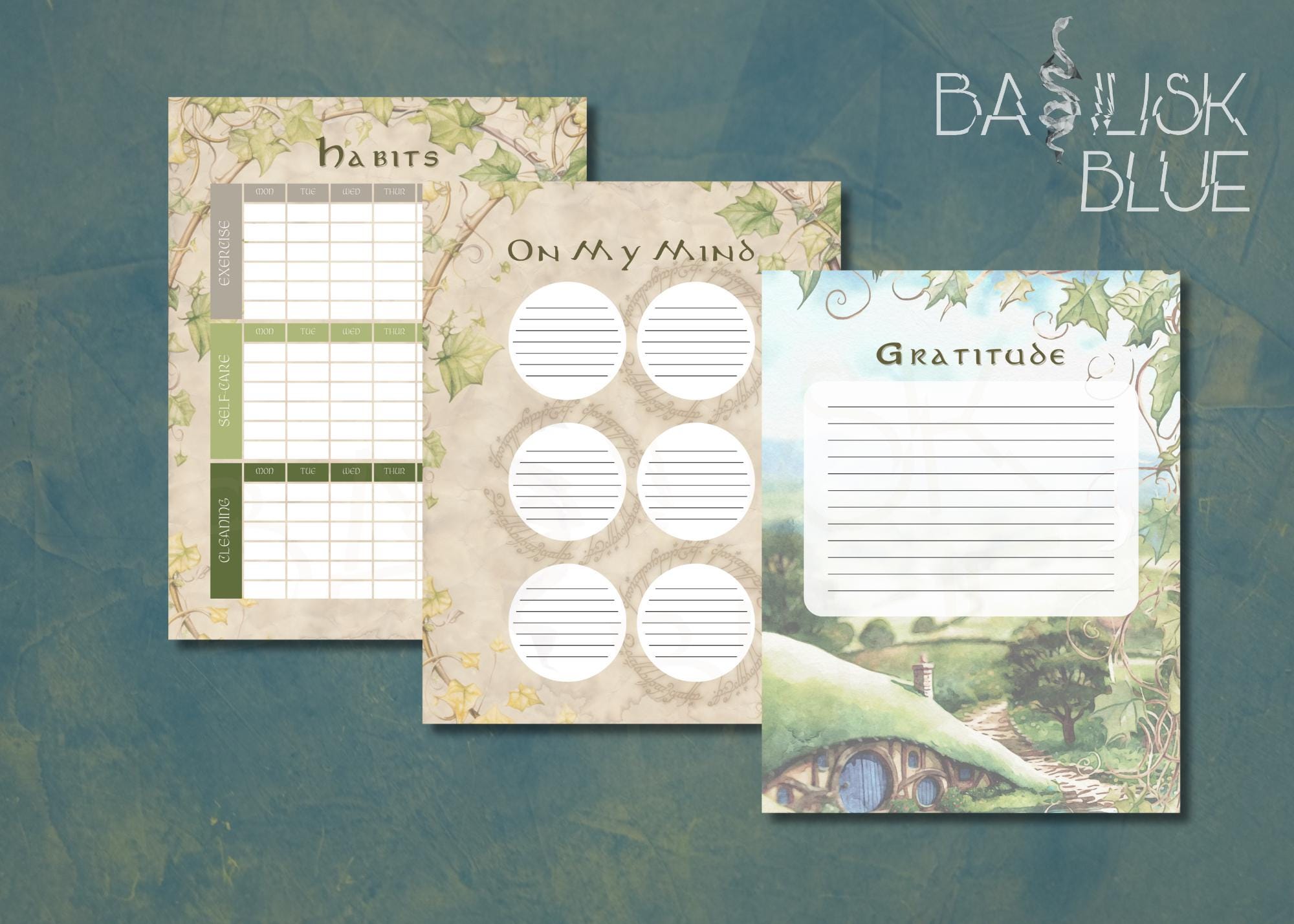 Printable Lotr Bullet Journal - Elvish Daily Planner - Elven Journal ...