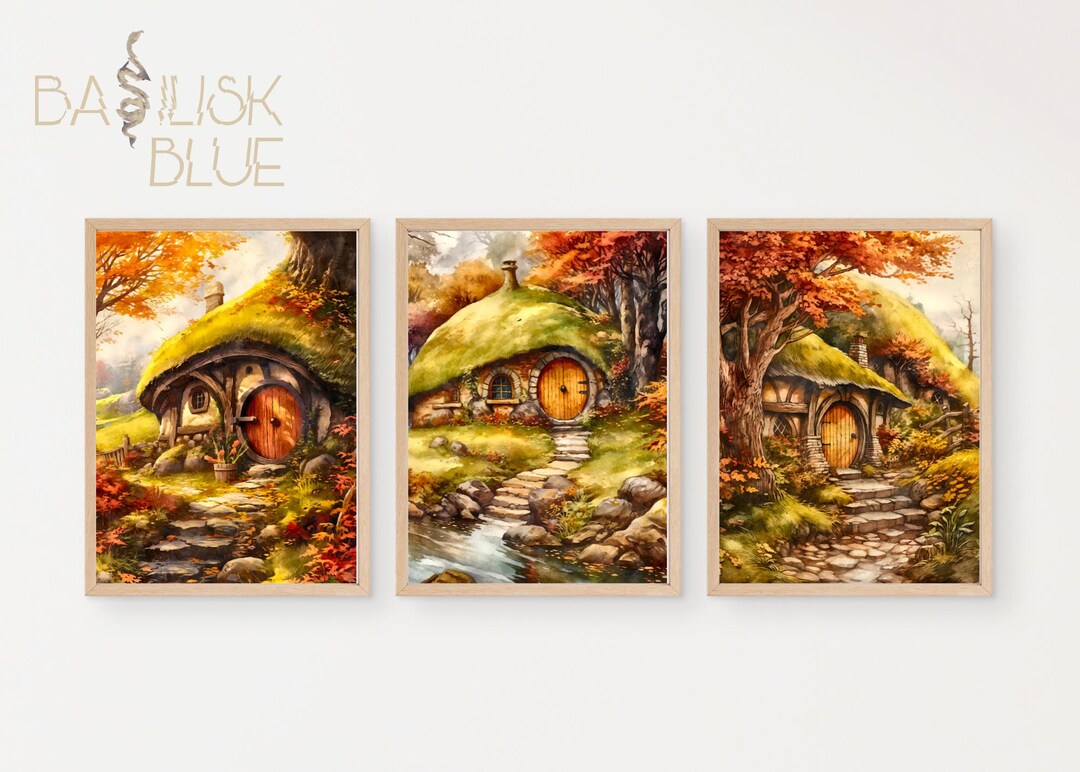 LOTR Art Prints Set of 3 - Hobbit Wall Decor - Medieval Fantasy Poster ...