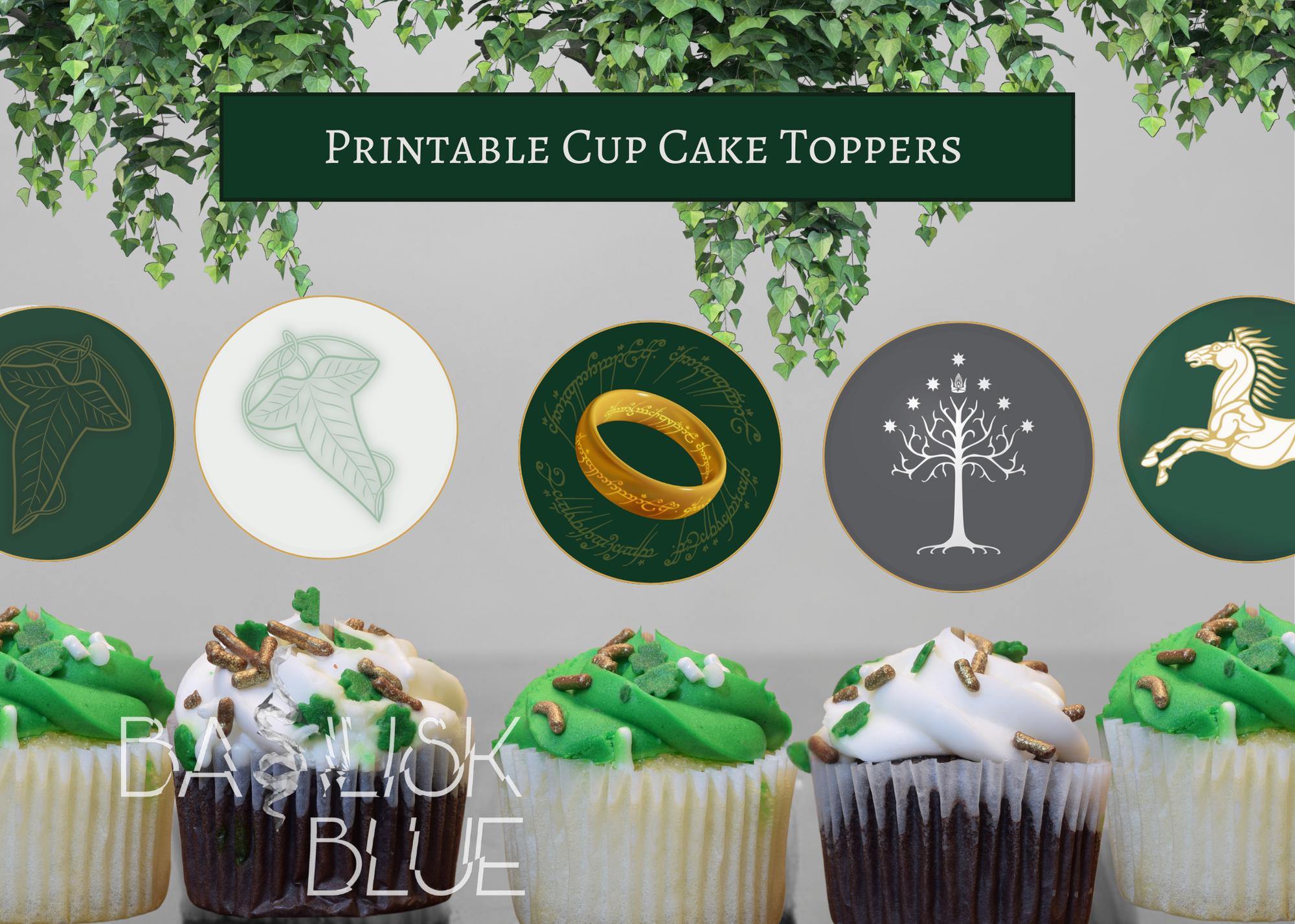 Printable Lotr Cupcake Toppers - Epic Fantasy Party Decor - Hobbit ...