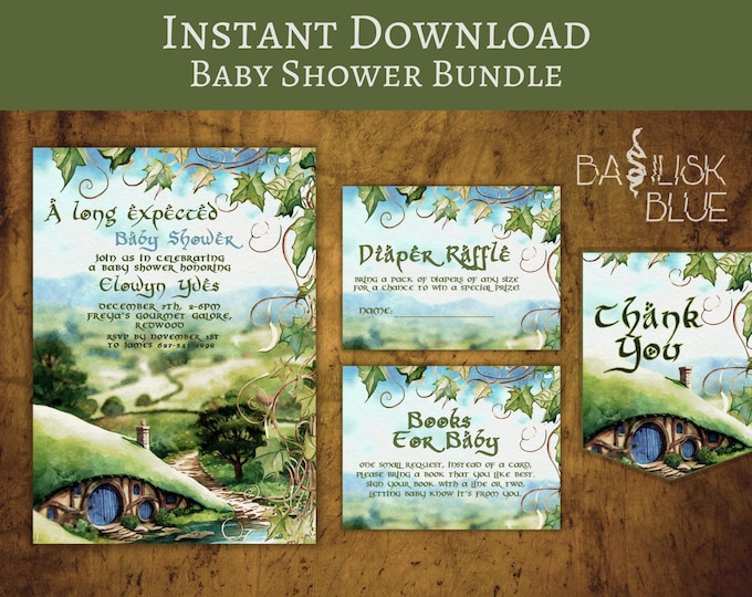 Baby Shower Hobbit Themed Party Invitation CUSTOMIZABLE Lord of the ...