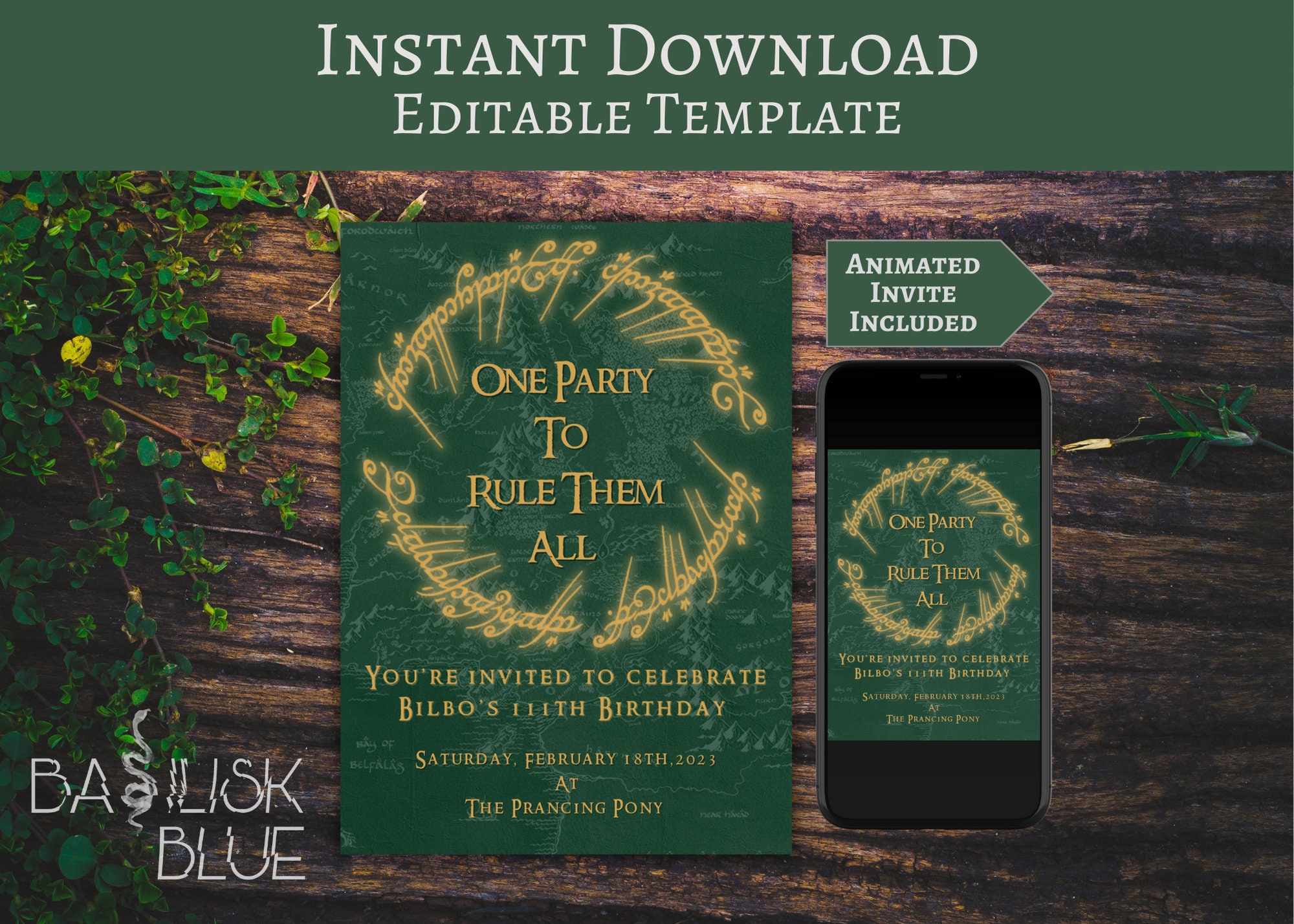 Lord of the Rings Inspired Party Invitation One Party to Rule Them All ...