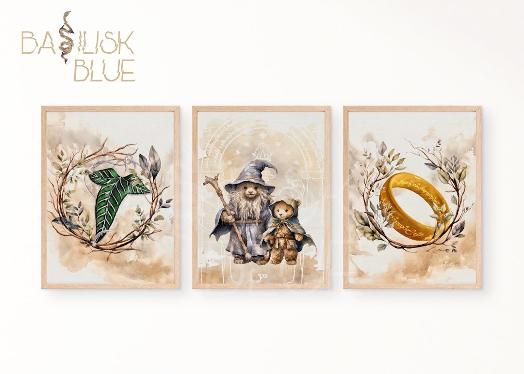 Printable Lotr Inspired Nursery Art Set of 3 Prints, Nursery Wall Decor ...