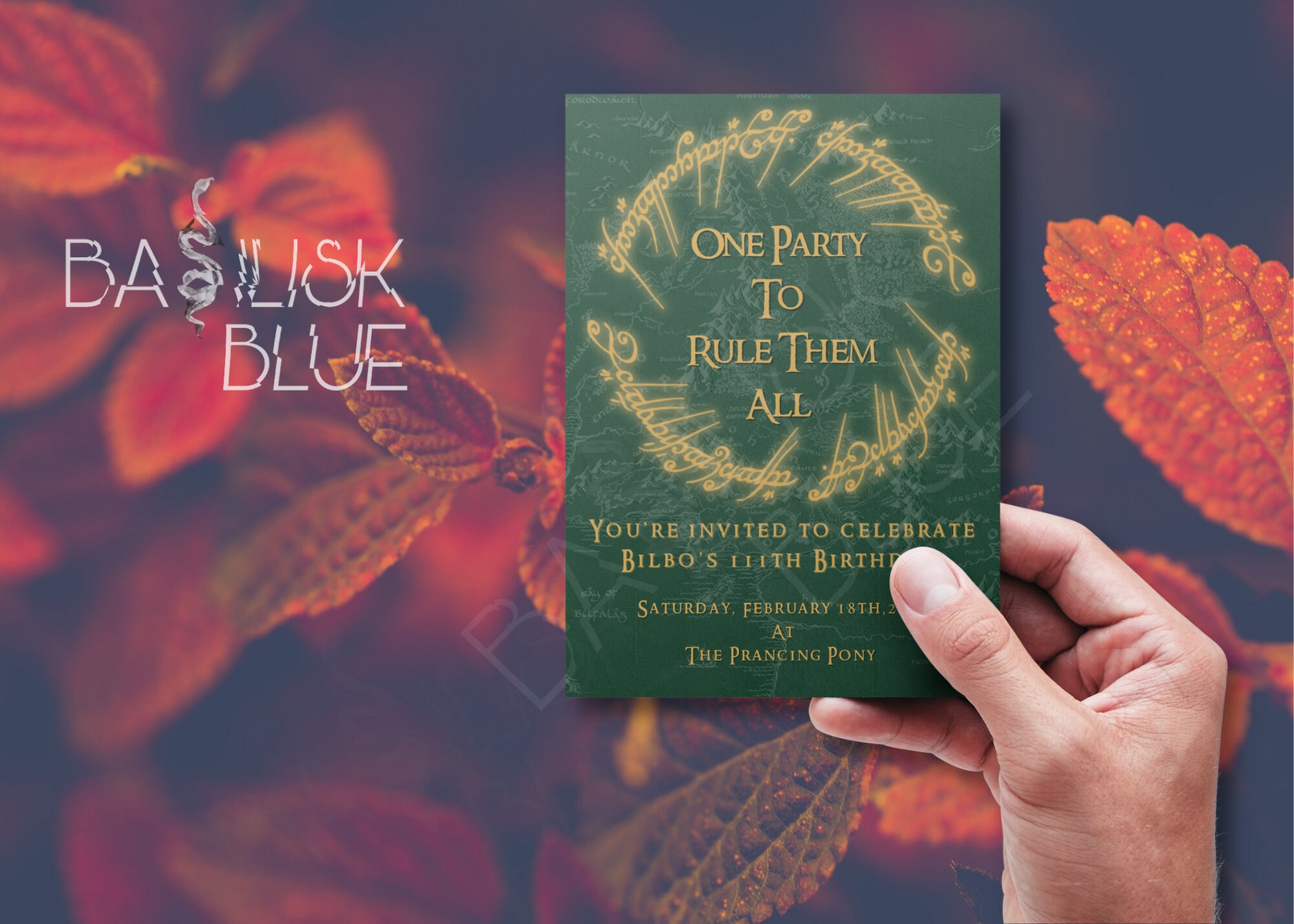 Lord of the Rings Inspired Party Invitation One Party to Rule Them All ...