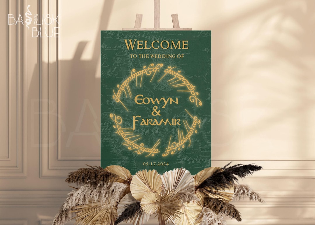 Fantasy Welcome Sign Template - Medieval Wedding Welcome Sign - Ring ...