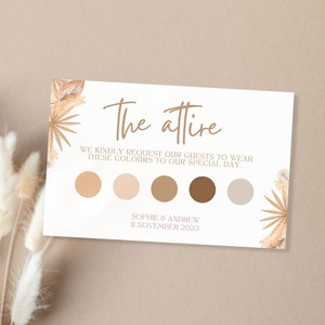 Wedding Attire Card Template Boho Weeding Wedding Guest Dress Code Card ...