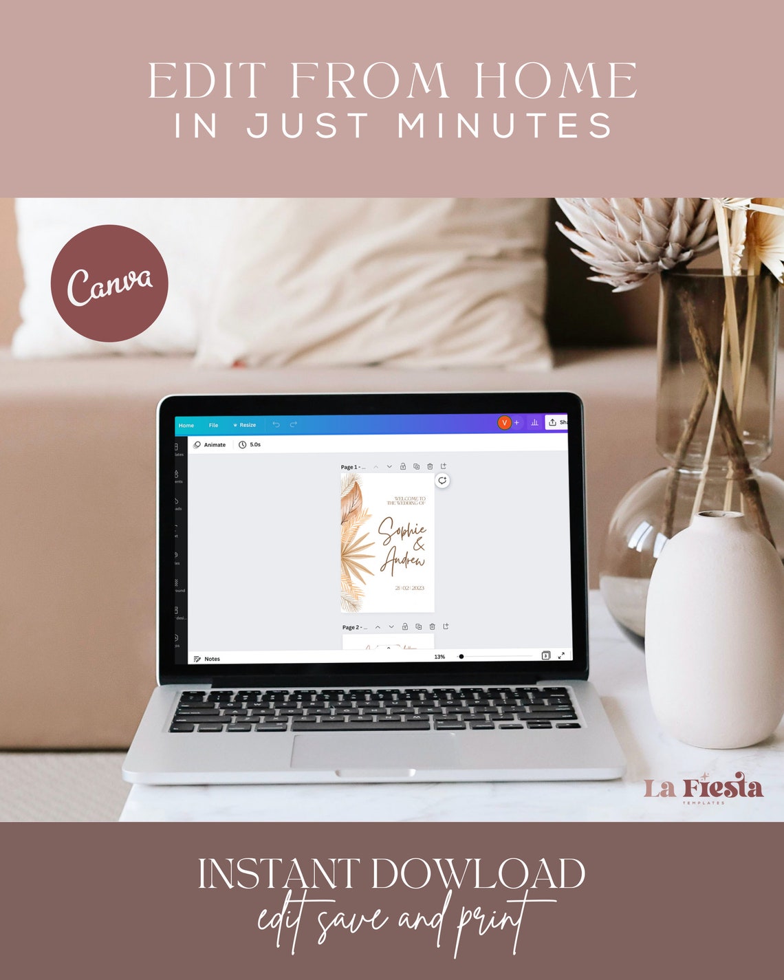 Wedding Attire Card Template Boho Weeding Wedding Guest Dress Code Card ...