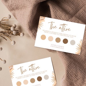 Wedding Attire Card Template Boho Weeding Wedding Guest Dress Code Card ...