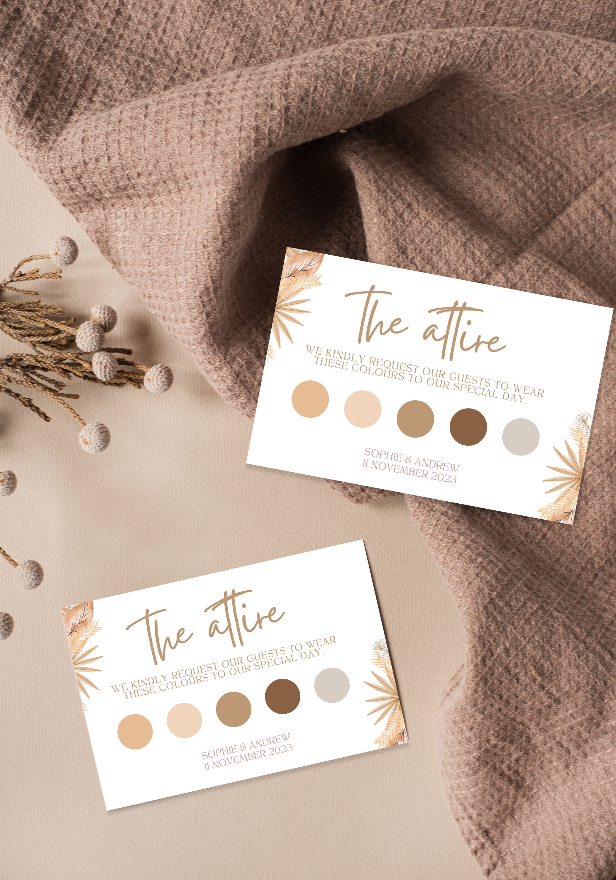Wedding Attire Card Template Boho Weeding Wedding Guest Dress Code Card ...