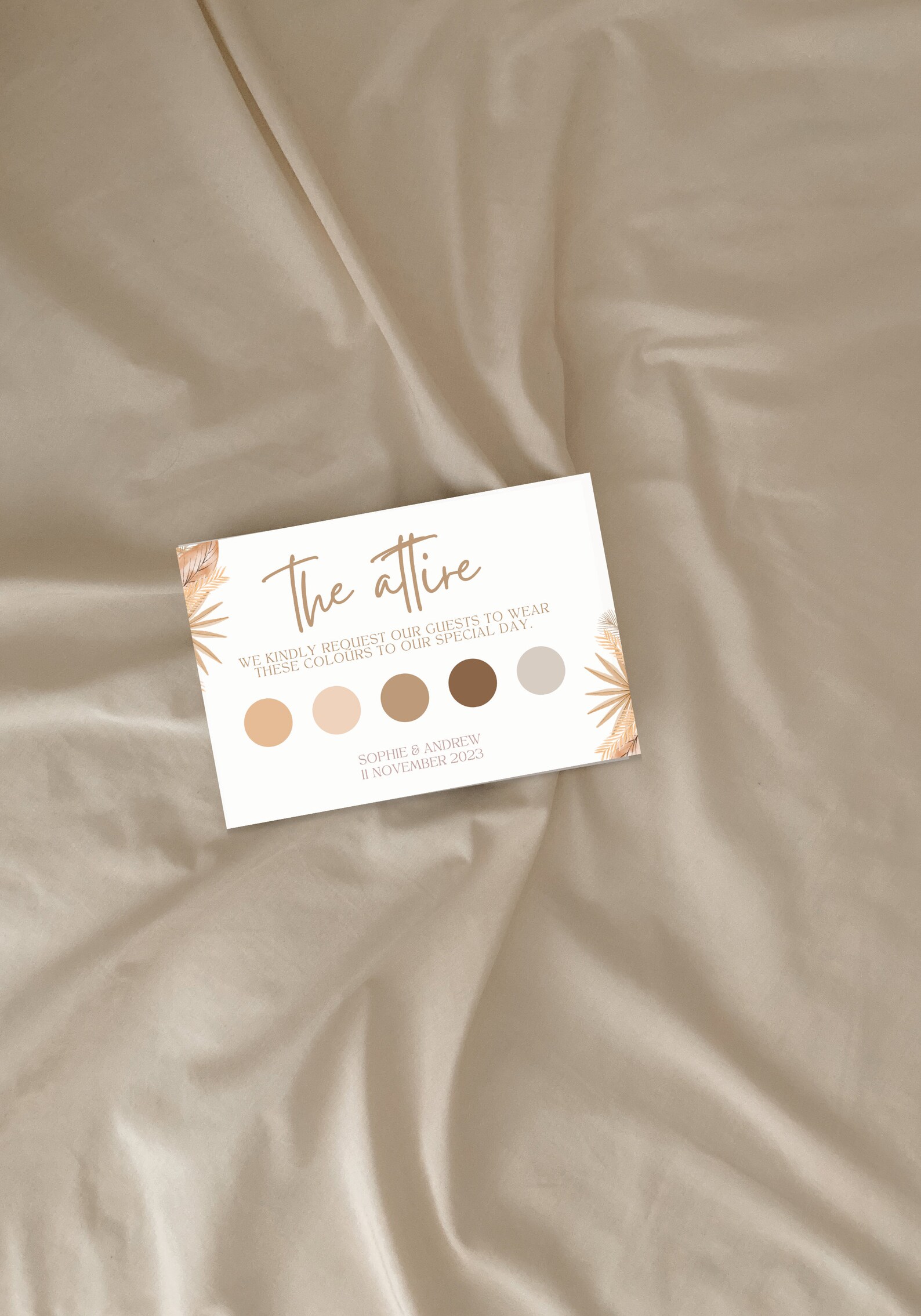 Wedding Attire Card Template Boho Weeding Wedding Guest Dress Code Card ...