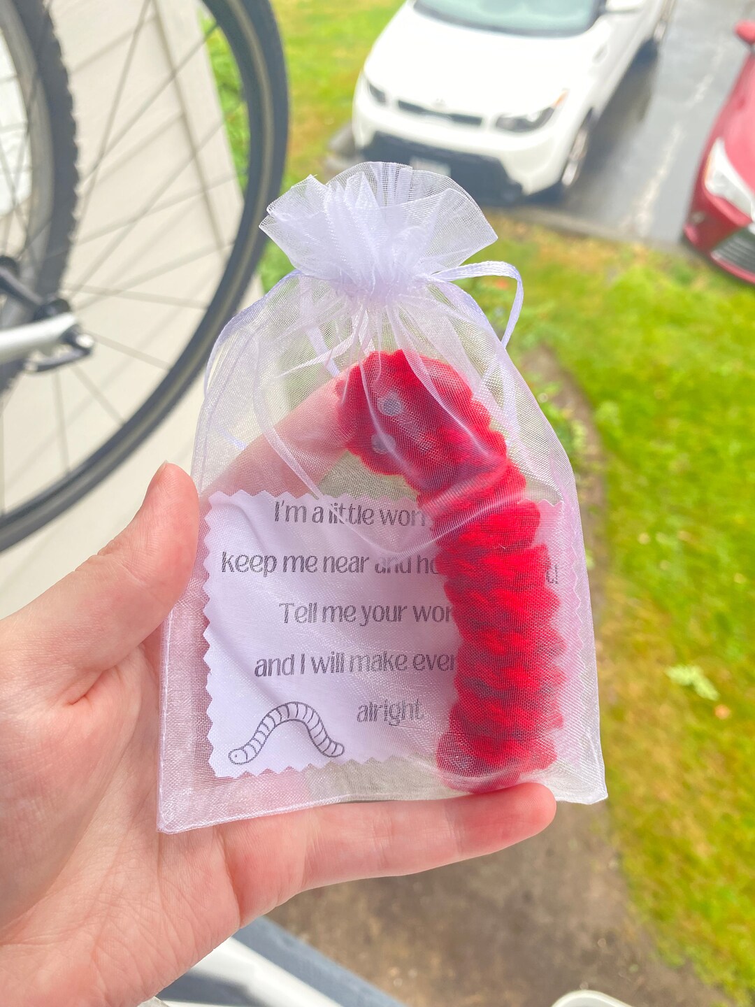 Crocheted Worry Worm , Gift Kit , Handmade , Stress Relief Toy , Worry ...