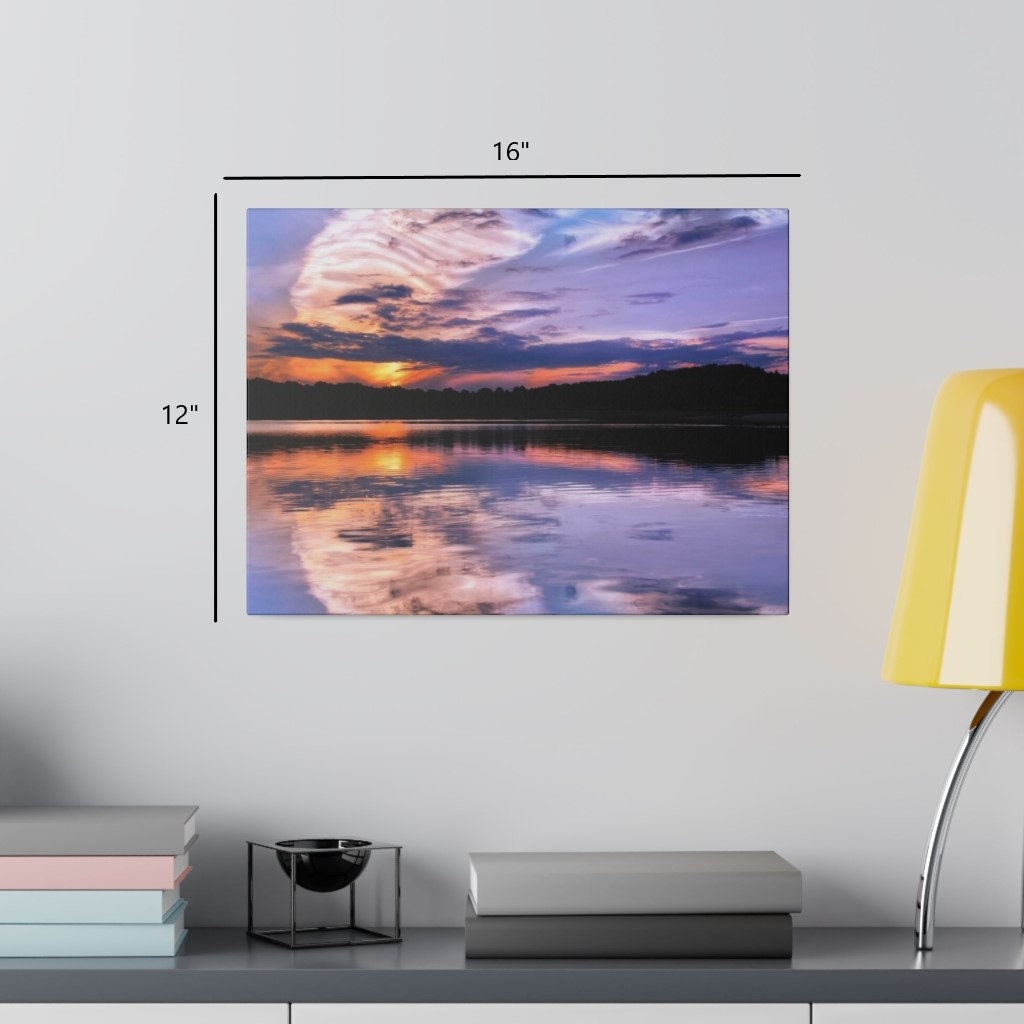 Lake Sunset Wall Art Relaxing Art Print Modern Sunset Prints Sunset ...