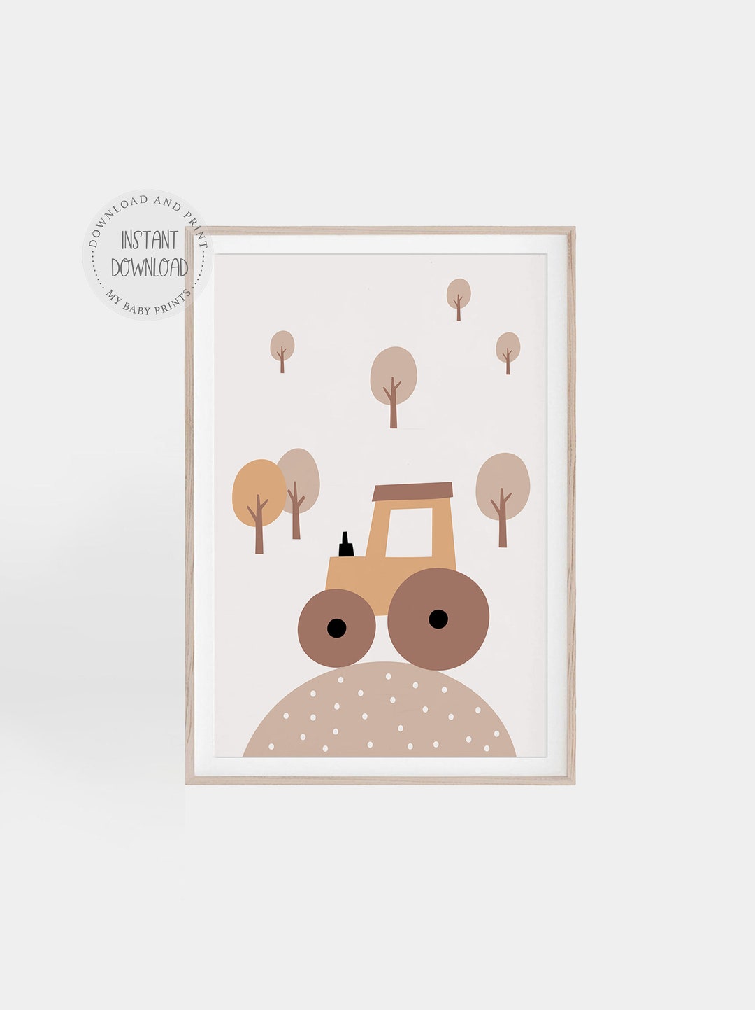 Printable Tractor Transportation Nursery Art, Bear Wall Art, Digital ...