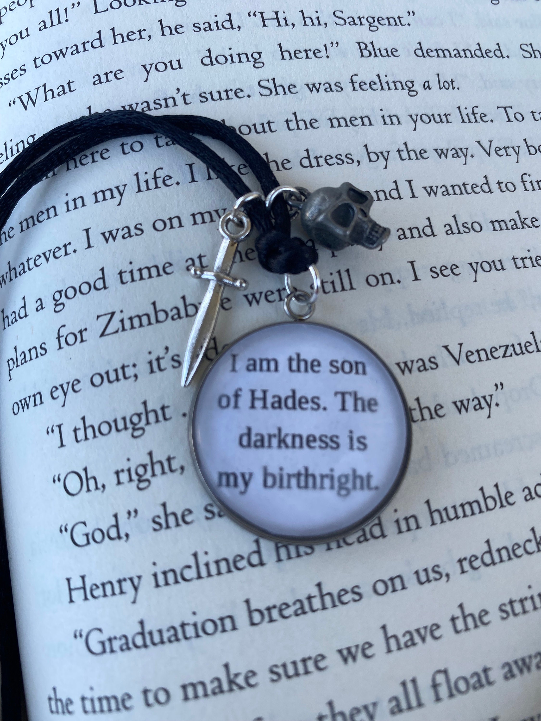 Nico Di Angelo Charm Necklace Percy Jackson Handmade Book - Etsy