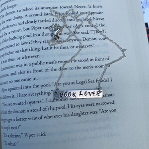 Book Lover Necklace Handmade Metal Stamped Necklace Jewelry for Readers ...