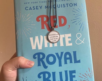 Red White and Royal Blue History Huh Book Page Necklace With - Etsy