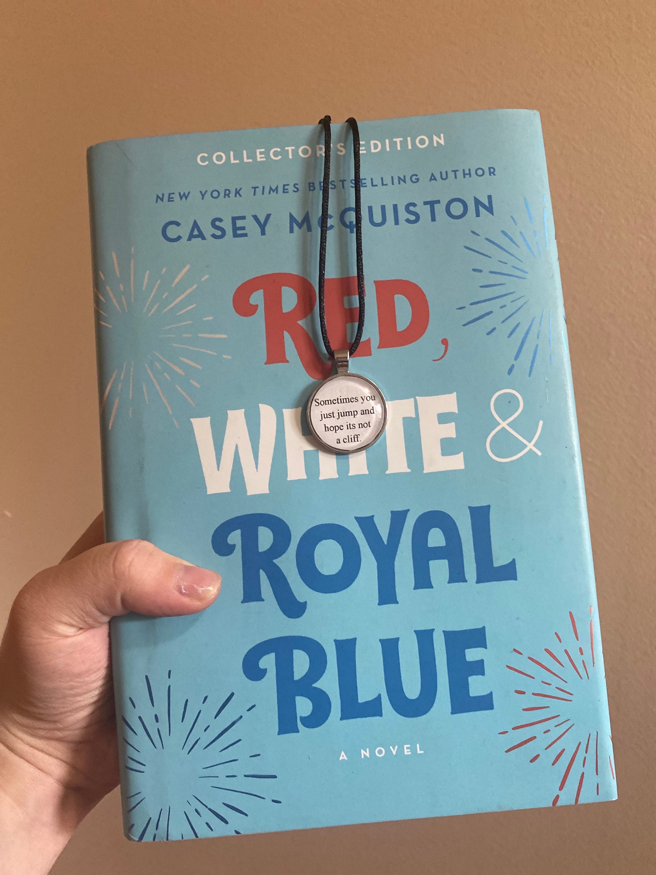 Red White and Royal Blue Book Quote Necklace Handmade Book - Etsy