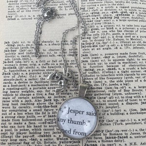 Jesper Fahey Six of Crows Book Necklace, Handmade Unique Book Quote ...