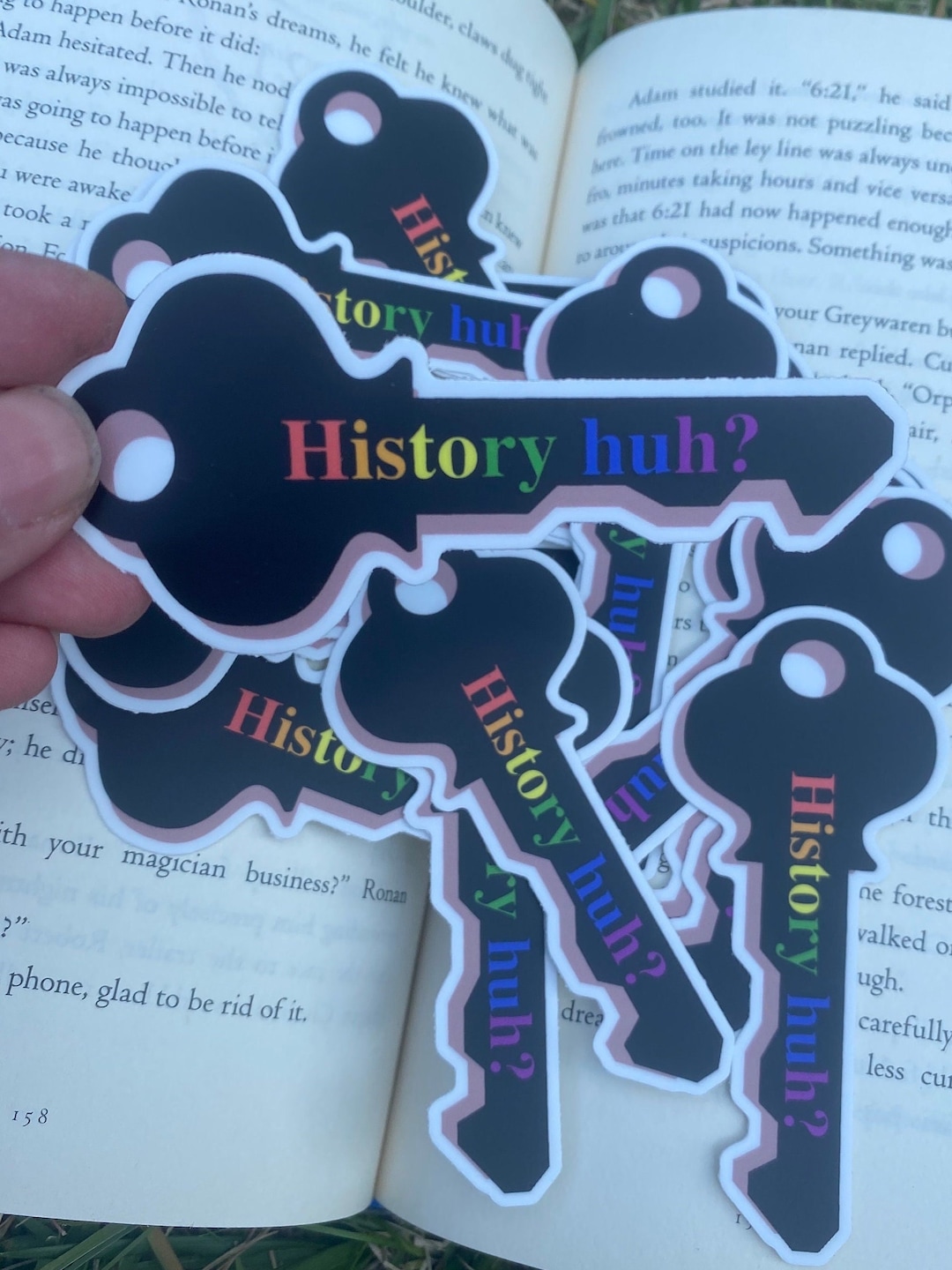 History Huh Sticker red, White, and Royal Blue Book Sticker, Handmade ...