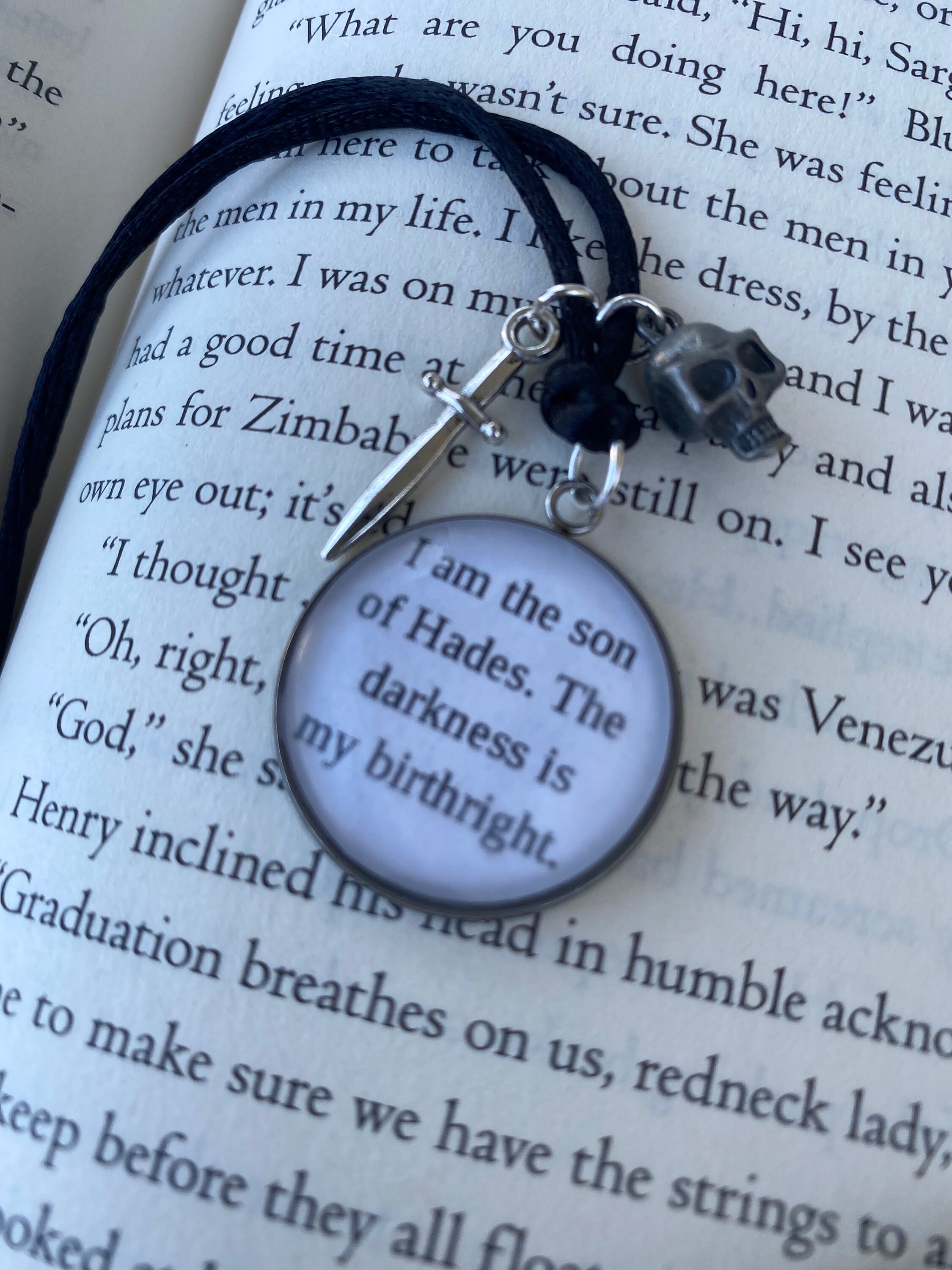 Nico Di Angelo Charm Necklace Percy Jackson Handmade Book - Etsy