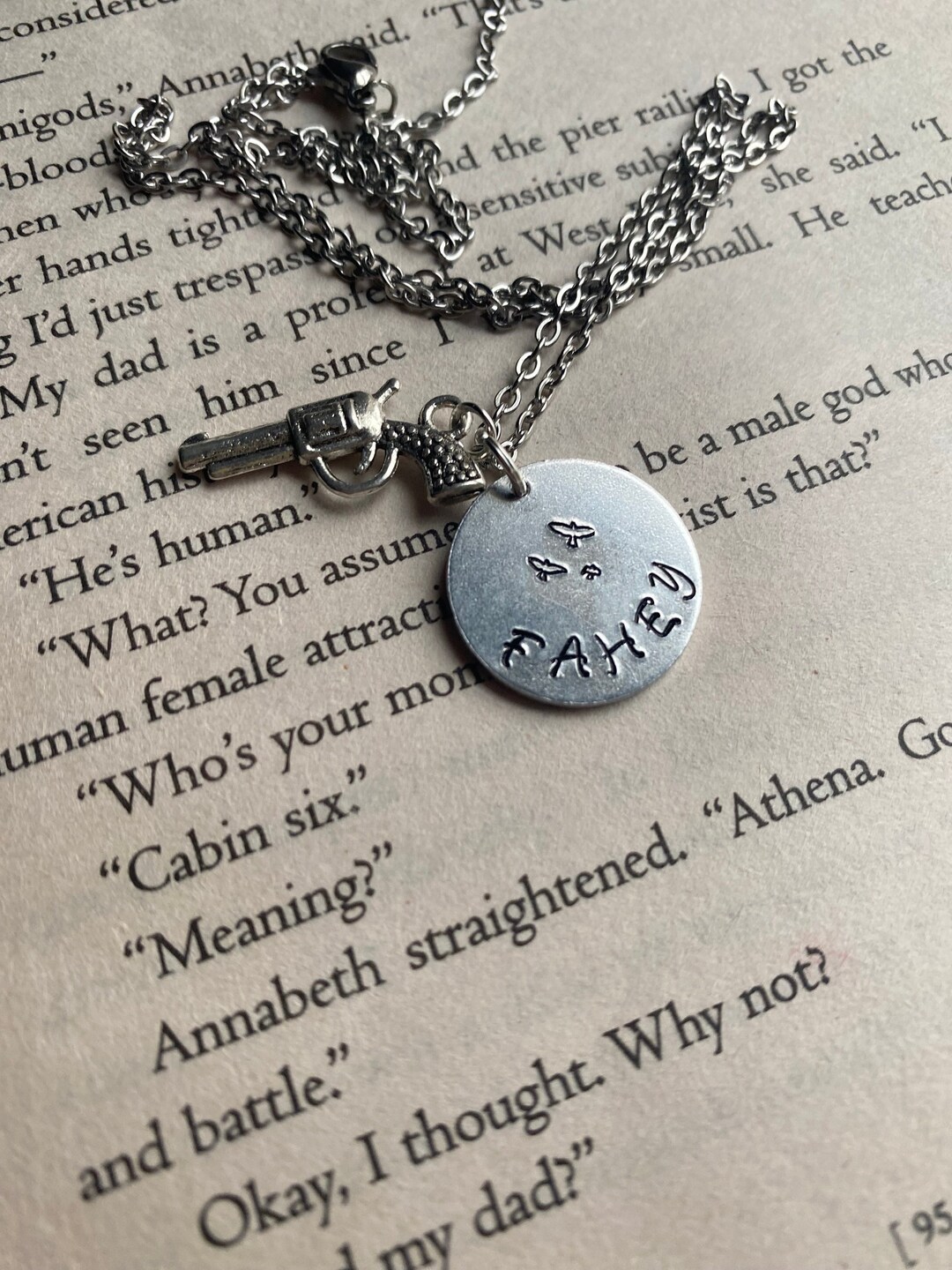 Jesper Fahey Charm Necklace Six of Crows Book Necklace, Handmade Metal ...