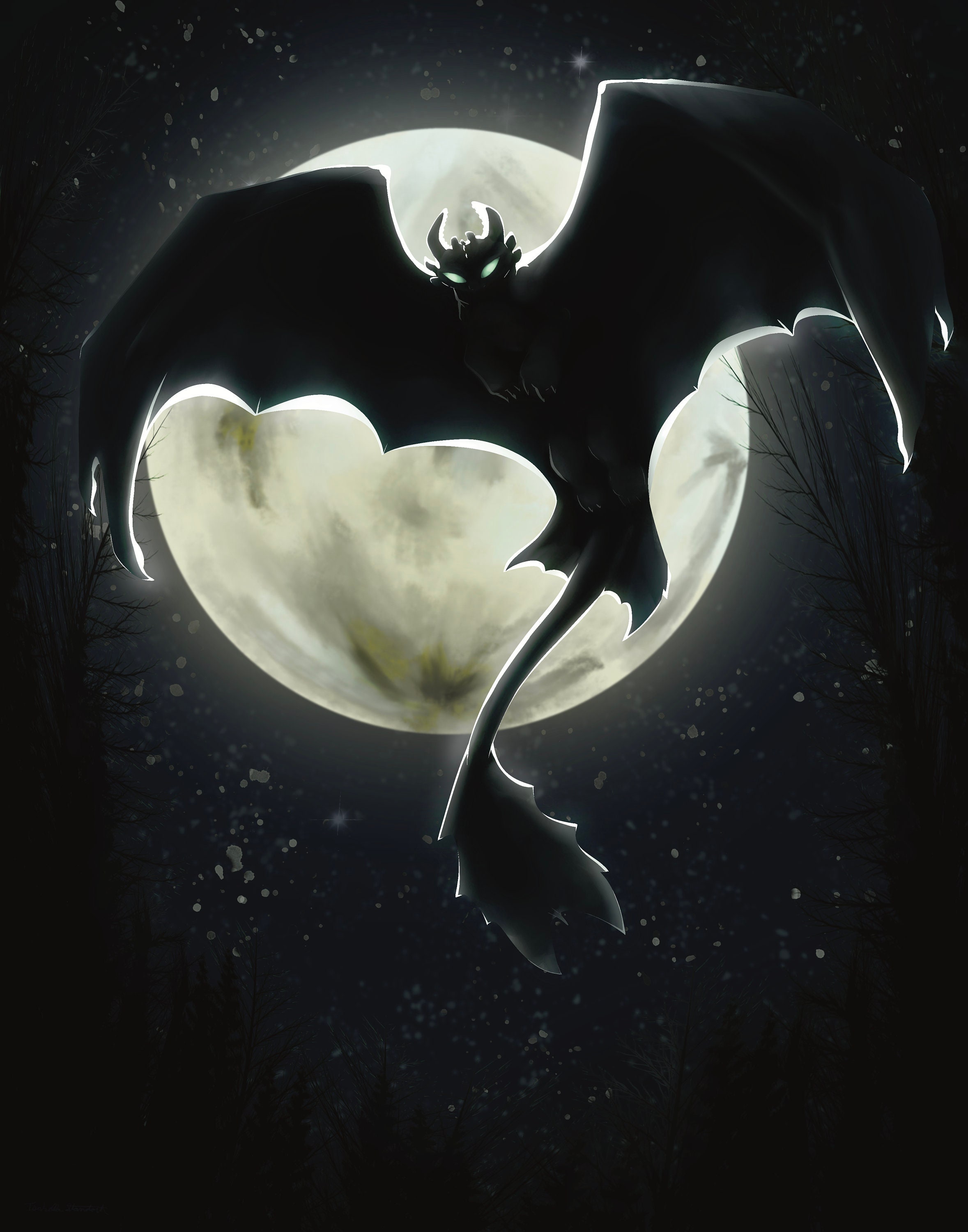 Night Fury in the Moonlight Poster - Etsy