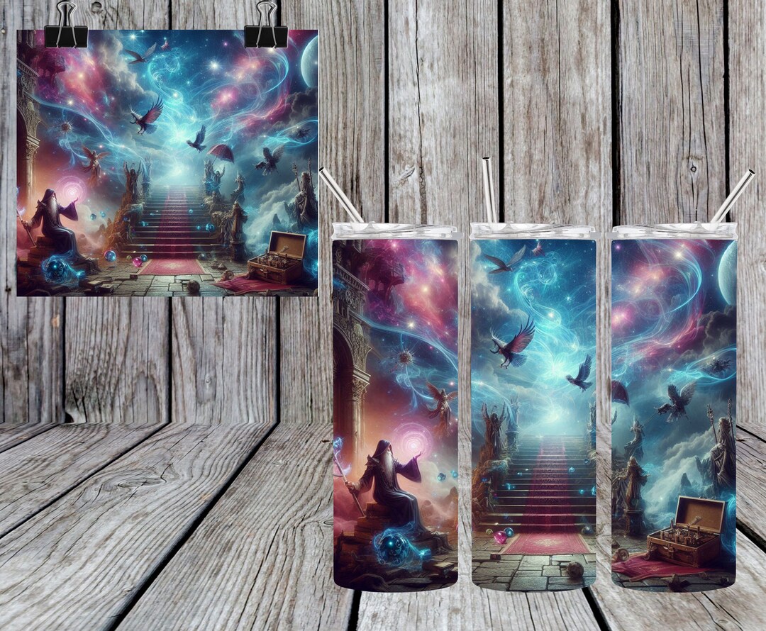 Wizard Magic 20oz Skinny Tumbler Wrap, Sublimation Design Template ...
