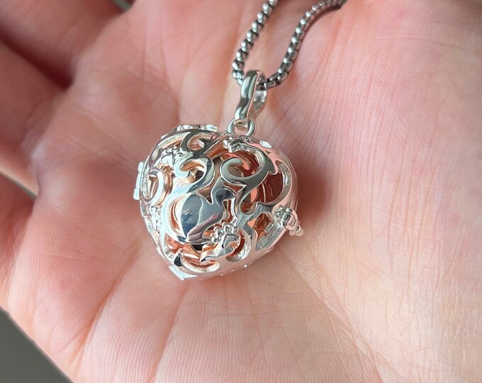 Cat Bola Cage Pendant Cremation Jewelry Urn Necklace for Ashes, Cremate ...