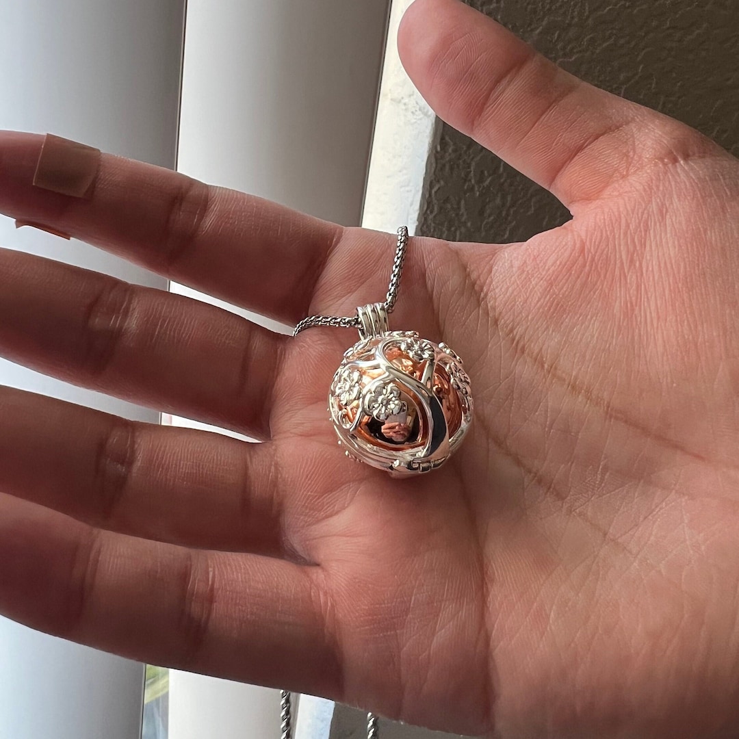 Flower Bola Cage Pendant Cremation Jewelry Urn Necklace for Ashes ...