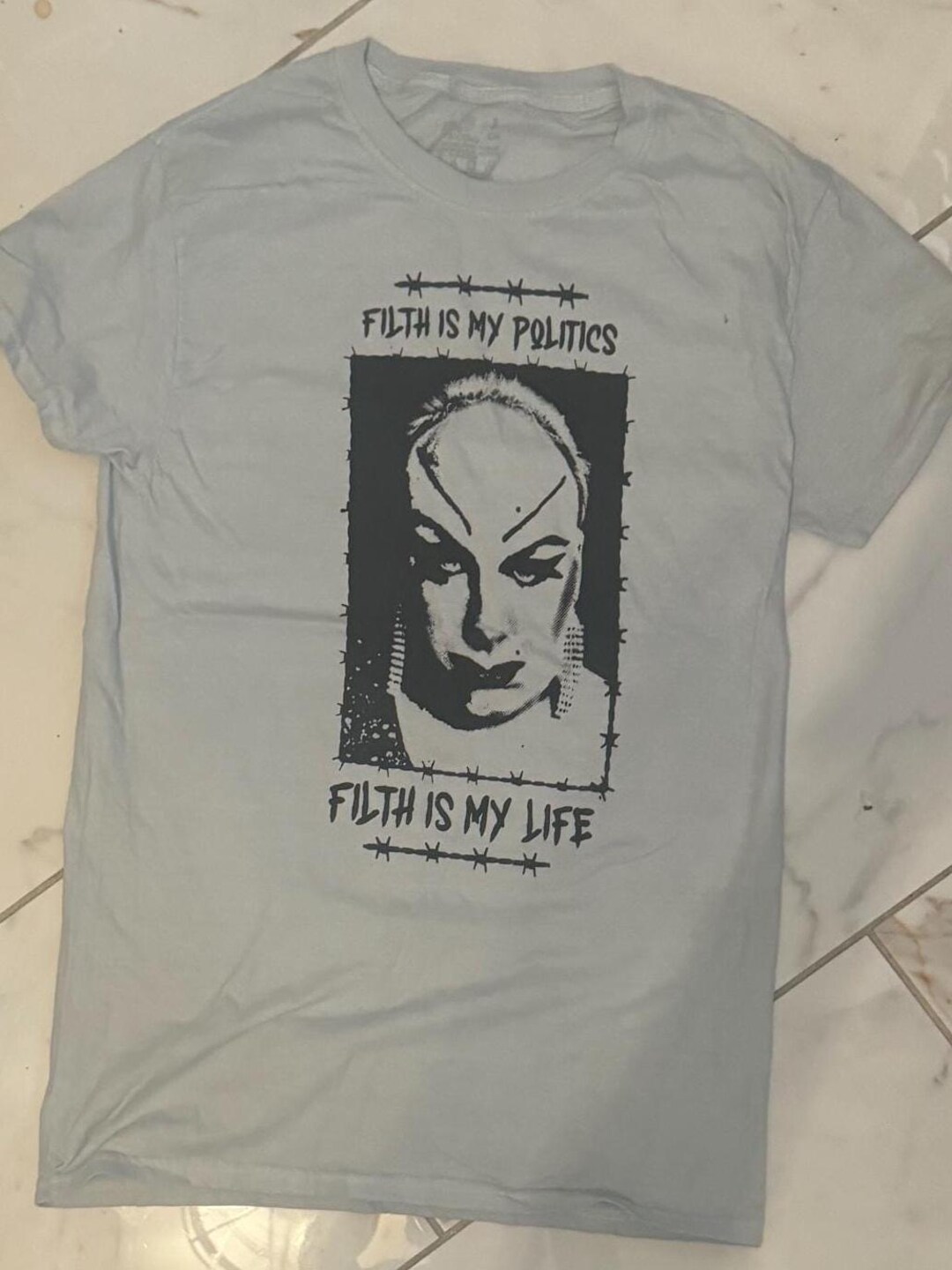 Divine filth Shirt XL Pearl Gray - Etsy