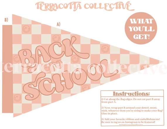 Back to School Flag Printable - Etsy