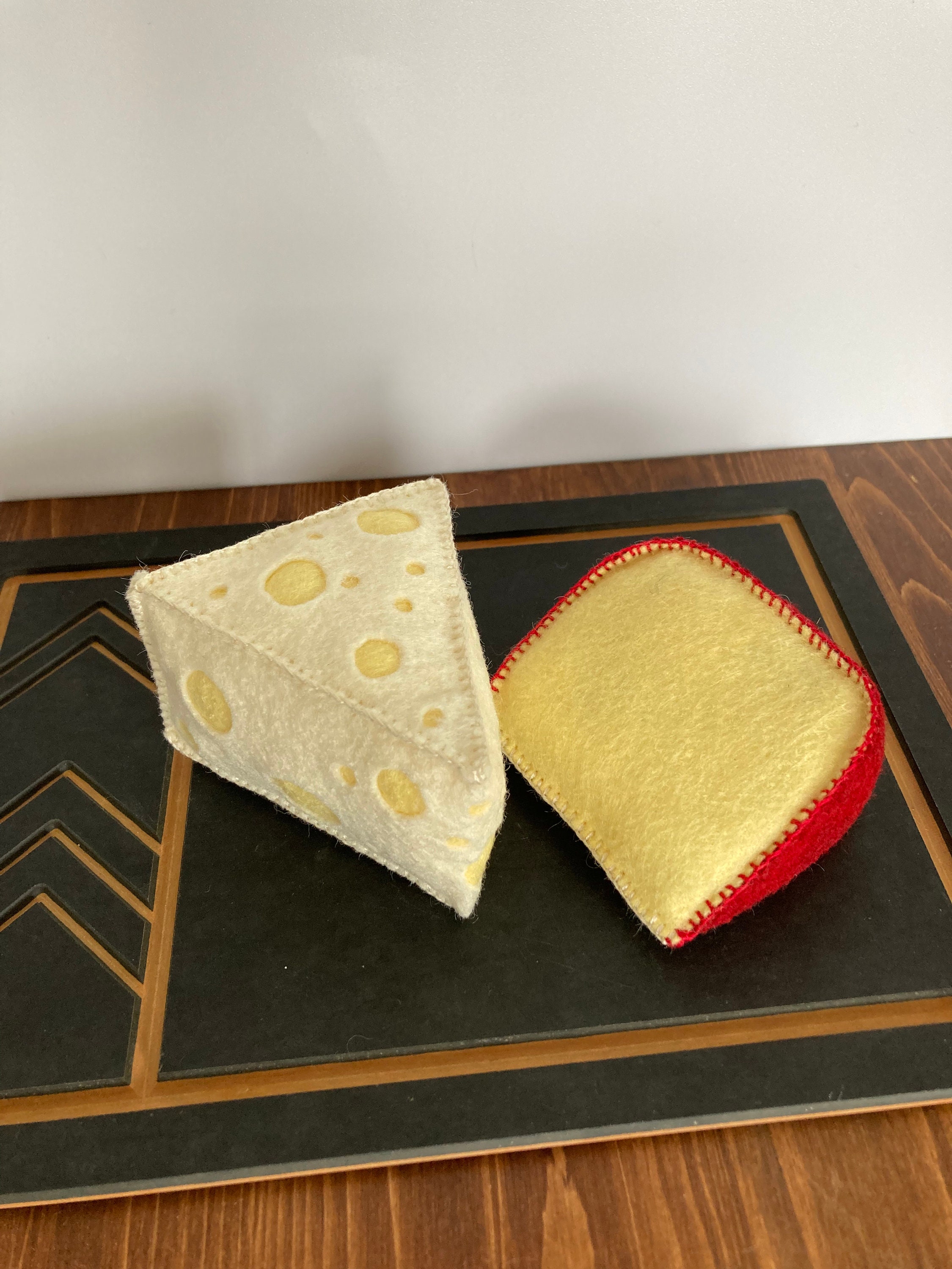 Handmade Felt Cheese Pair | Play Cheese Set | Pretend Play Kitchen Food ...
