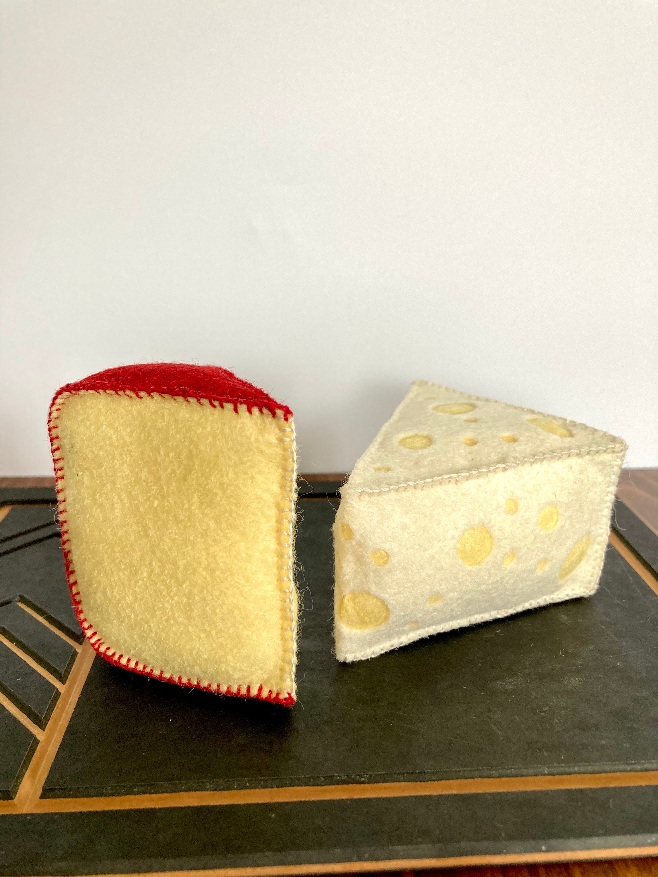 Handmade Felt Cheese Pair | Play Cheese Set | Pretend Play Kitchen Food ...