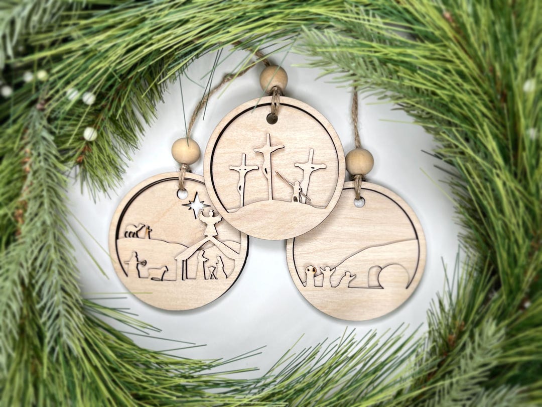 Life of Christ Wooden Ornament Set - Etsy