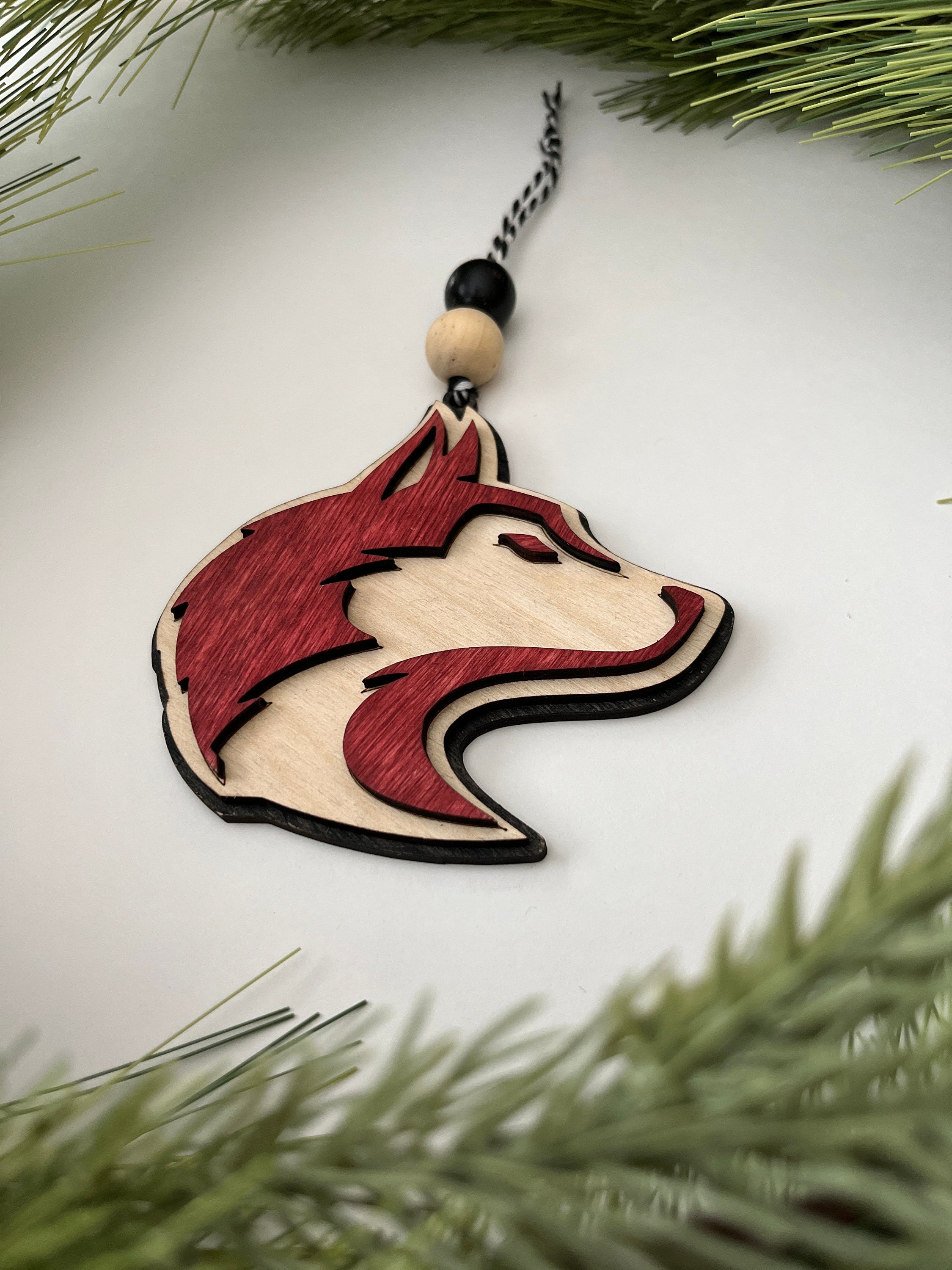 Husky Layered Wooden Ornament Hewitt Trussville - Etsy
