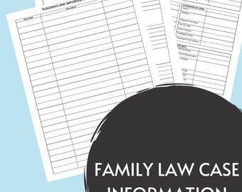 Family Law Case Information Sheets - Etsy