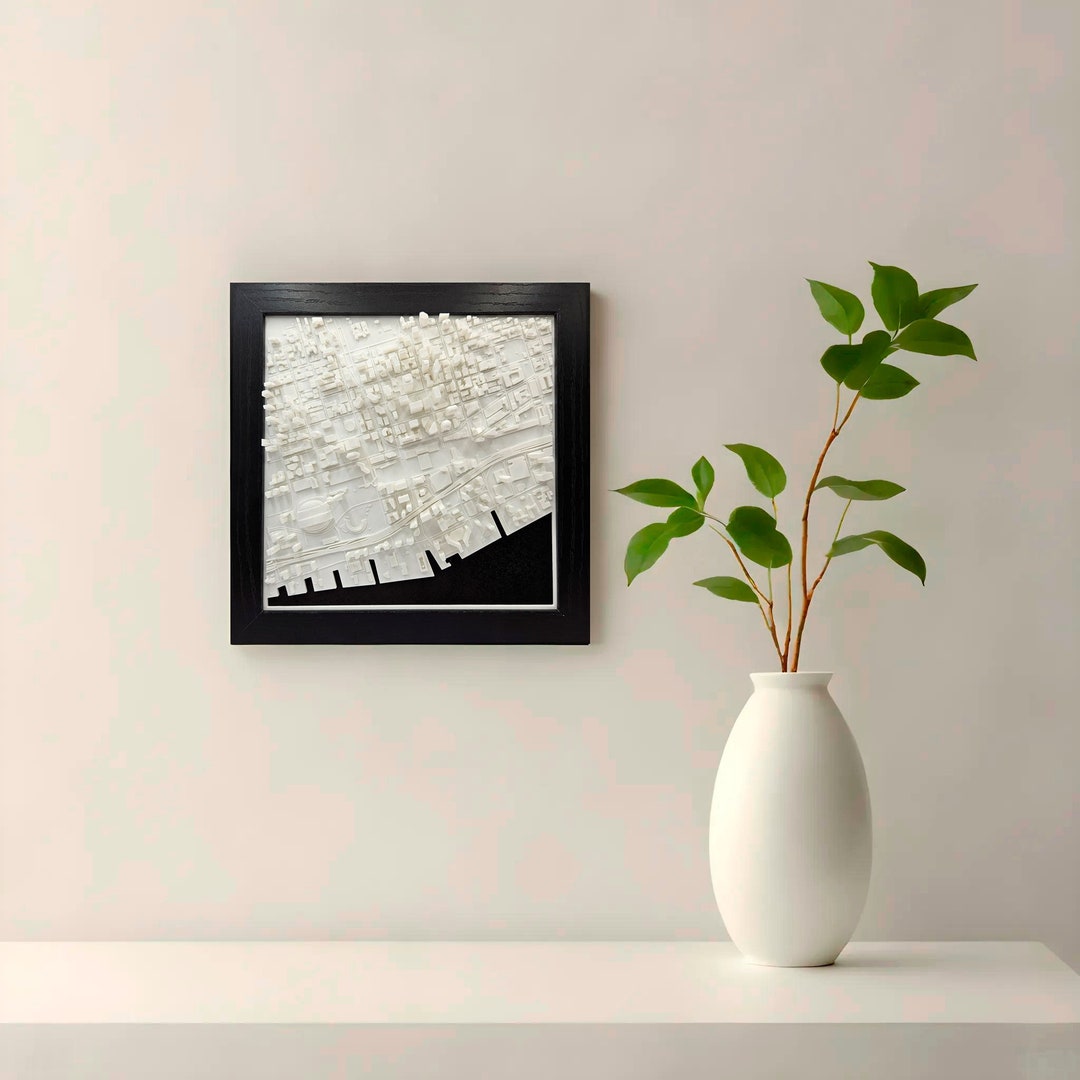 TORONTO CANADA 3D Framed Map Wall-hangable Eco-designed Artwork 9x9 ...