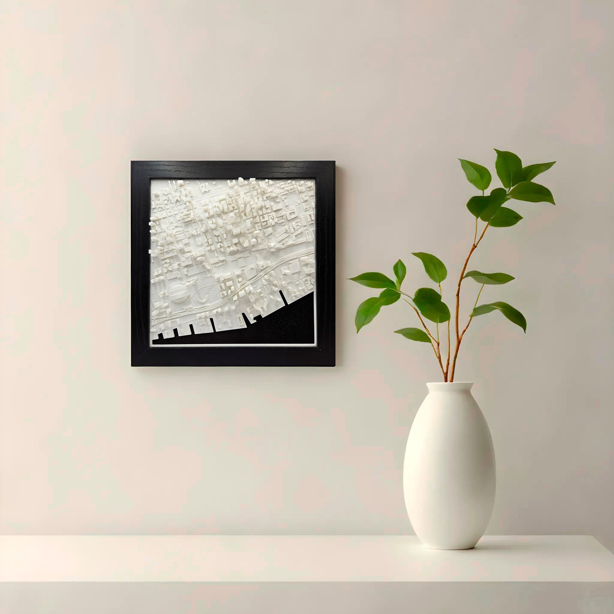 TORONTO CANADA 3D Framed Map Wall-hangable Eco-designed Artwork 9x9 ...