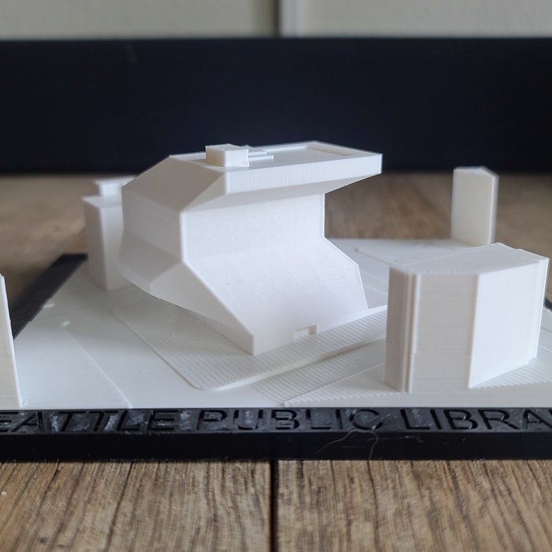 3d-printed SEATTLE PUBLIC LIBRARY Model Eco-designed Seattle Washington ...