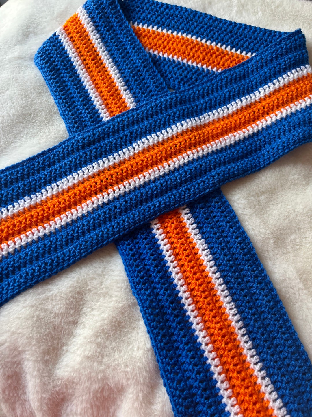 Hand Crocheted Bronco Sport Football Inspired Scarf | Denver Football ...