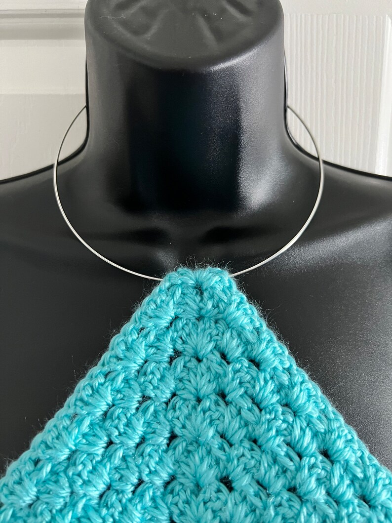 Crocheted, Diamond Tie Top Silver, Metal Necklace Turquoise, Teal Blue ...