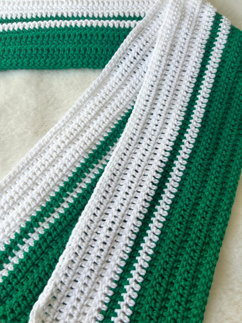 Hand Crocheted Bright Green Holiday Warm Scarf Unisex Vivid Kelly Green ...