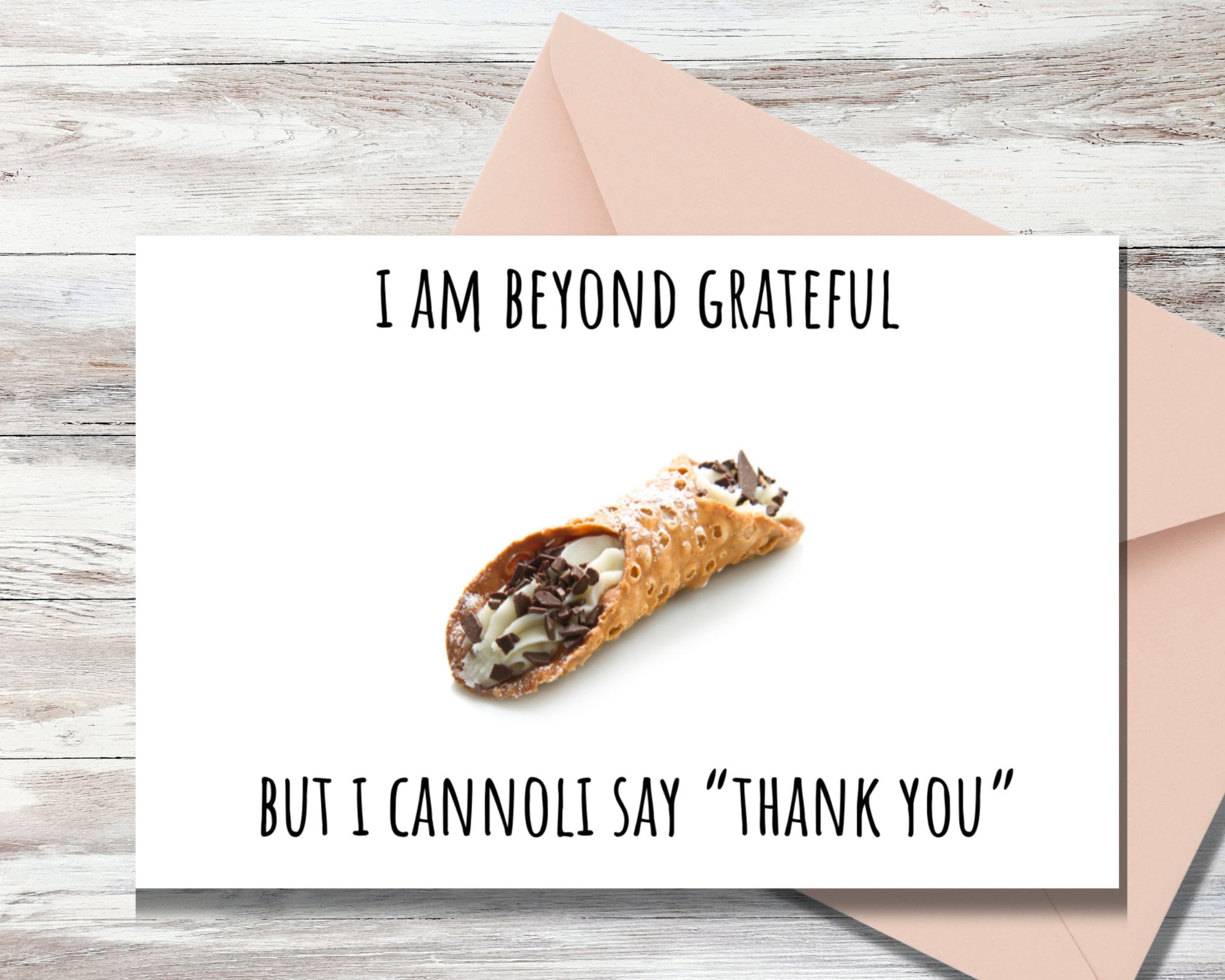 Cannoli Pun Thank You Card | Hilarious Printable Greeting Card | Funny ...