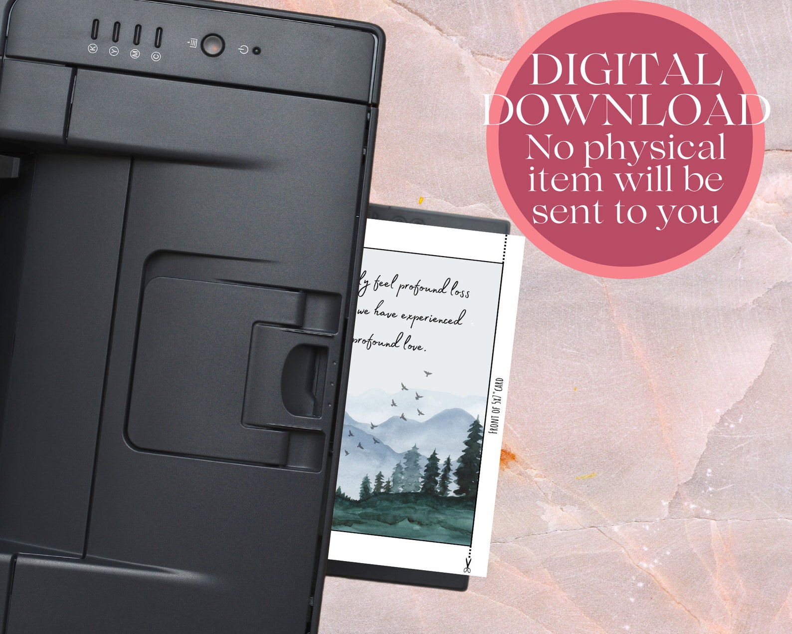 Printable Sympathy Card Featuring Mountains, Nature Profound Love so ...