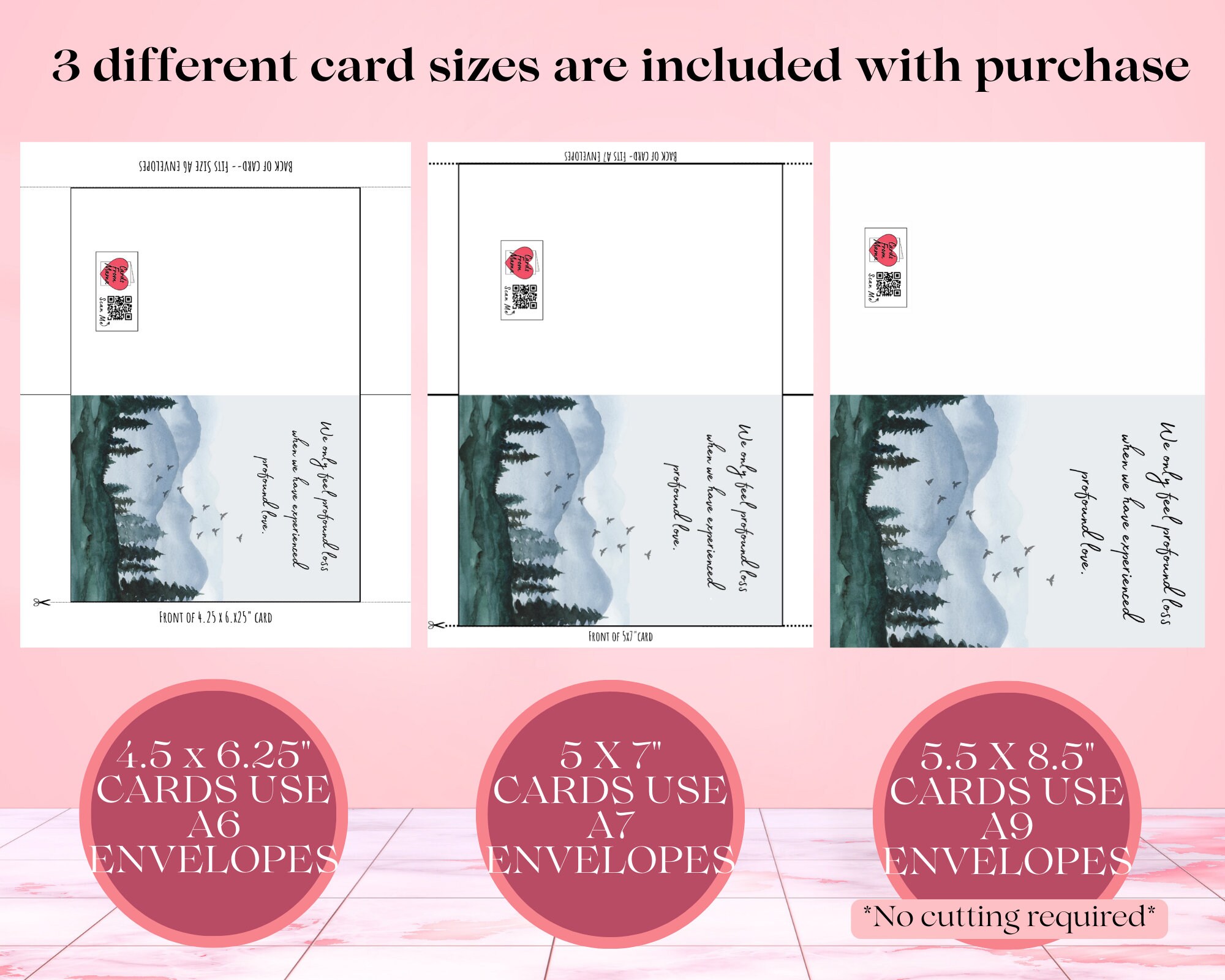 Printable Sympathy Card Featuring Mountains, Nature Profound Love so ...