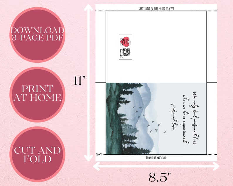 Printable Sympathy Card Featuring Mountains, Nature Profound Love so ...