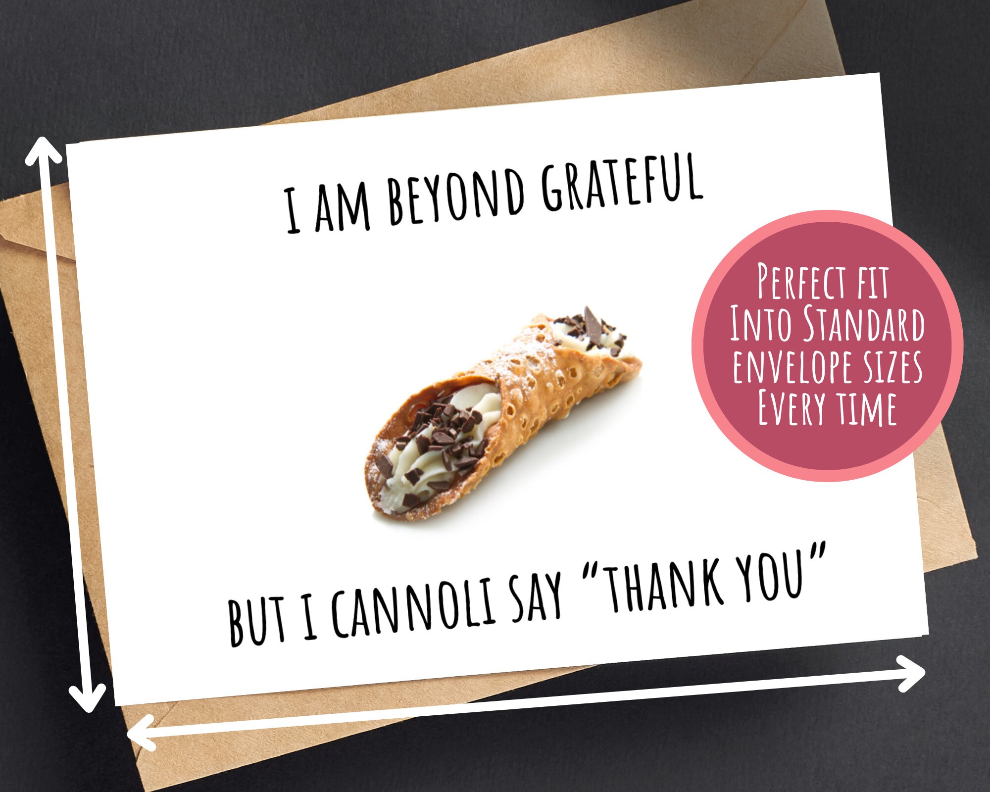 Cannoli Pun Thank You Card Hilarious Printable Greeting Card - Etsy