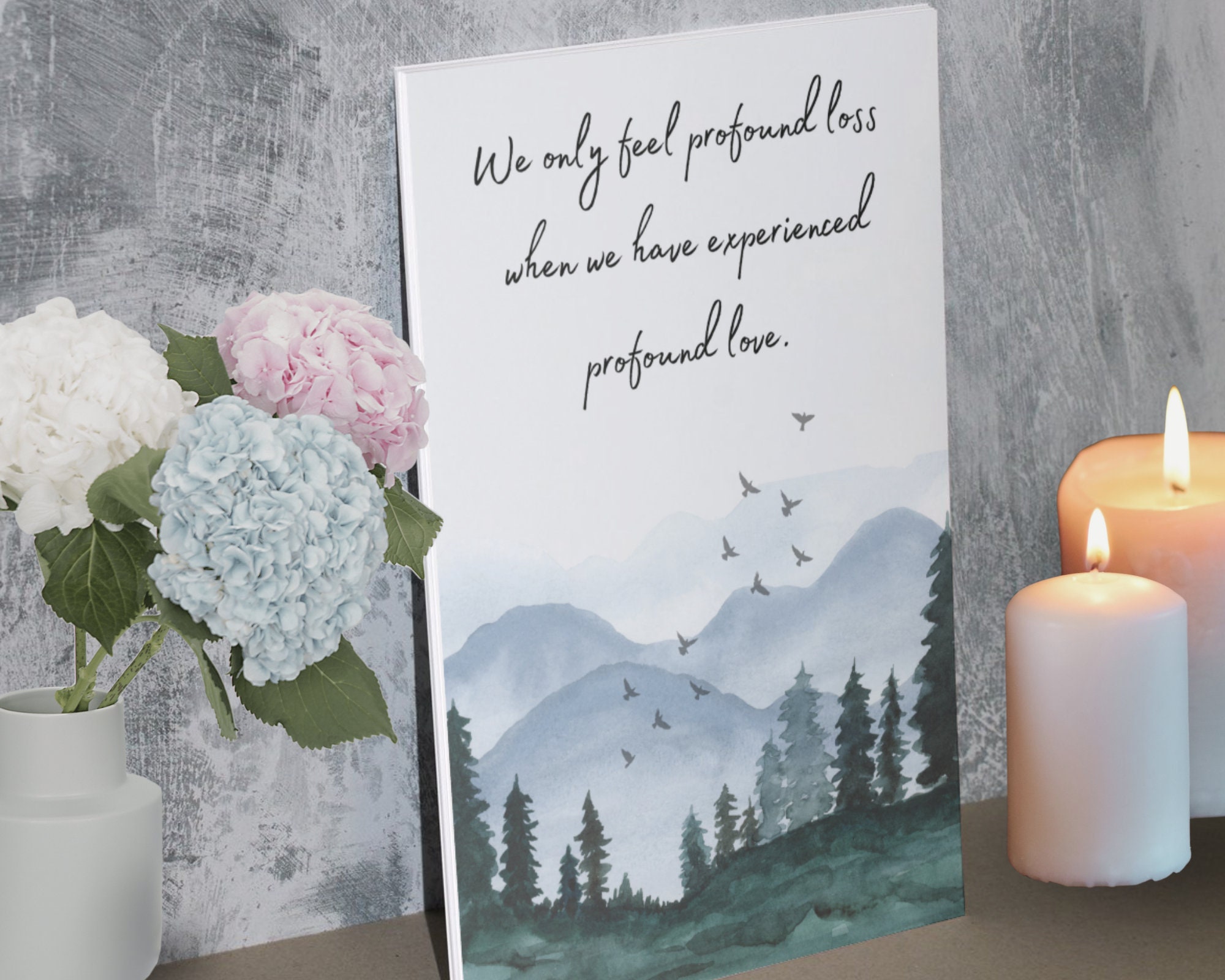 Printable Sympathy Card Featuring Mountains, Nature | Profound Love ...