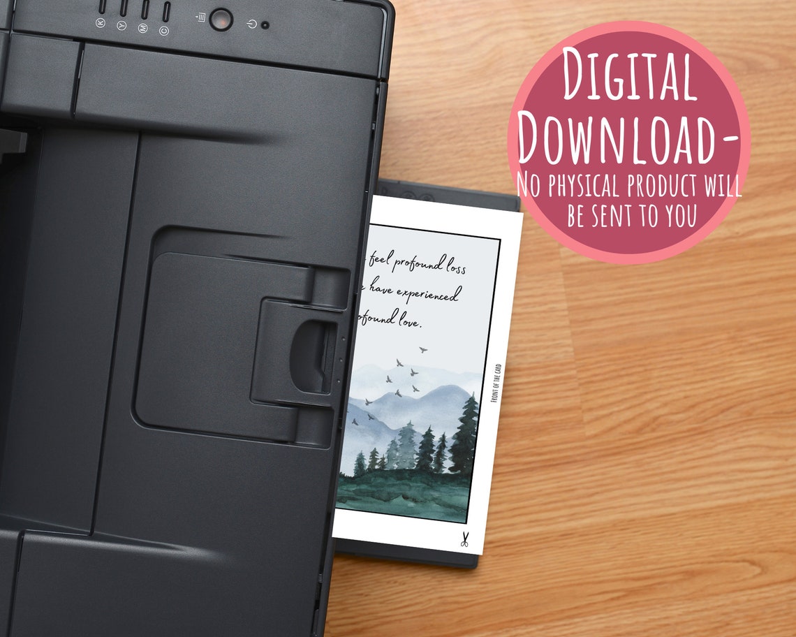 Printable Sympathy Card Featuring Mountains Nature Profound - Etsy