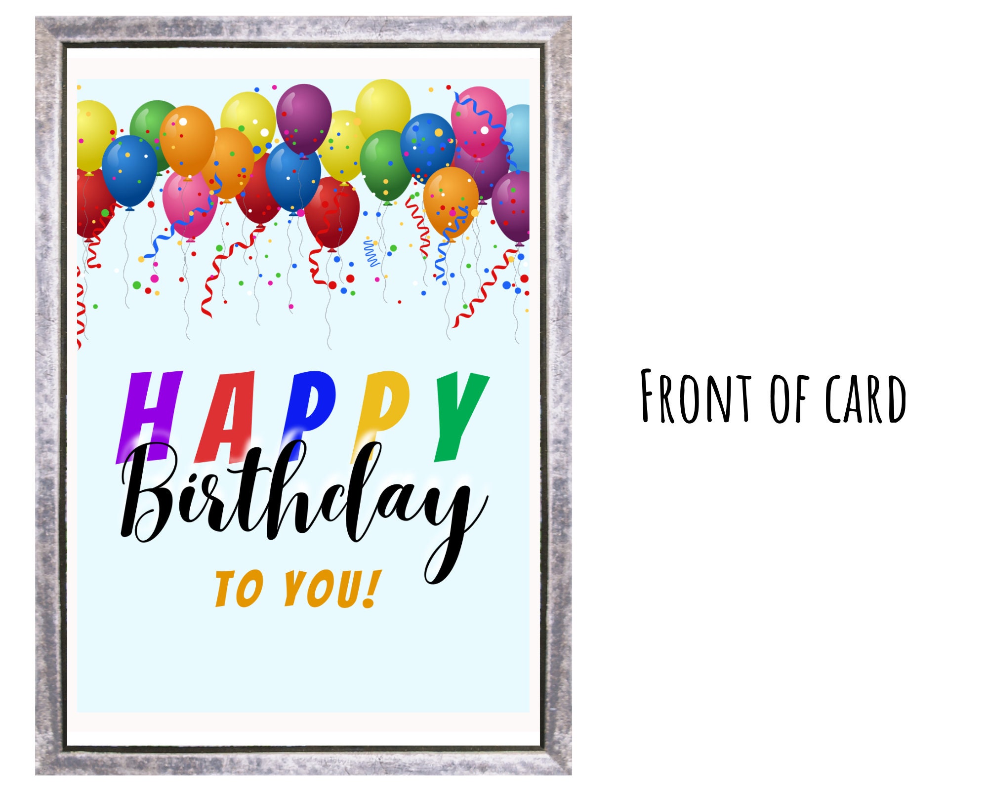 Balloon Bouquet Birthday Card Printable Happy Birthday Card - Etsy